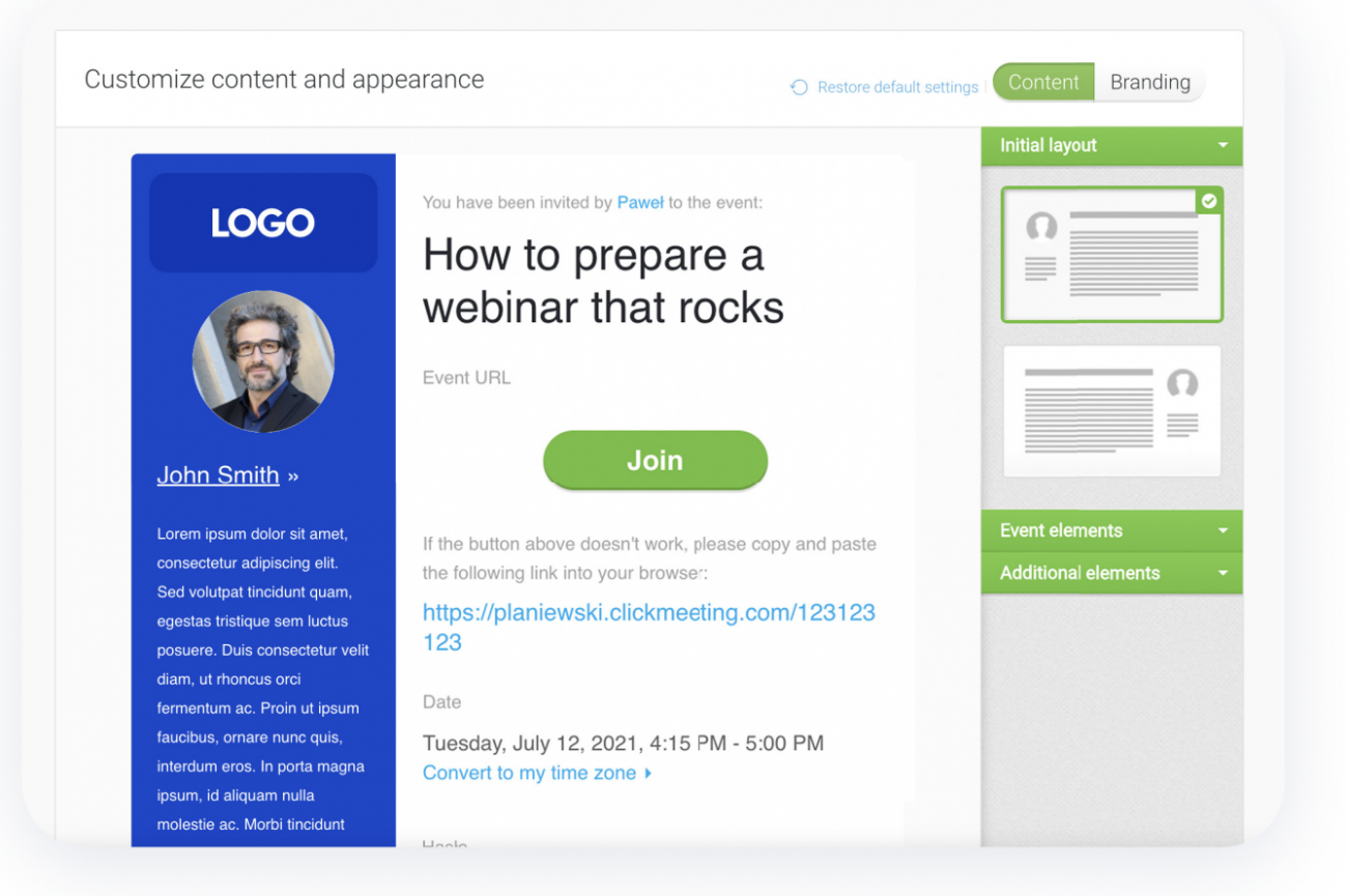 Take advantage of ClickMeeting's marketing tools