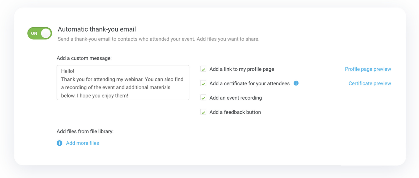 Take advantage of ClickMeeting's marketing tools